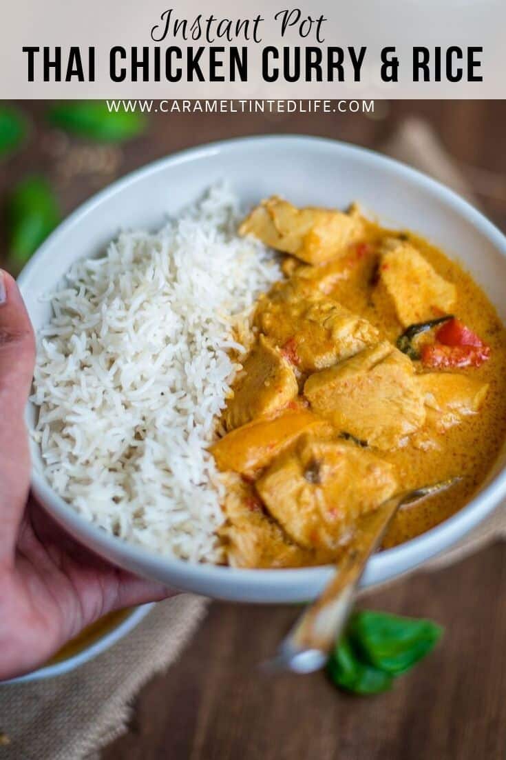 Instant Pot Thai Chicken Curry and Rice (pot-in-pot method) - Caramel ...